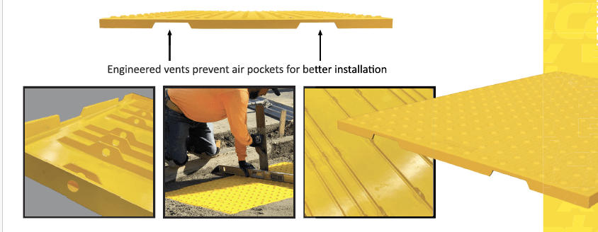 Composite NON REPLACEABLE Paver By Alert Cast |Detectable Warning Products